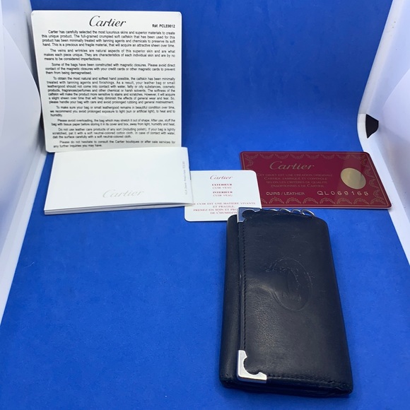 Cartier | Accessories | Cartier Black Leather Key Ring | Poshmark